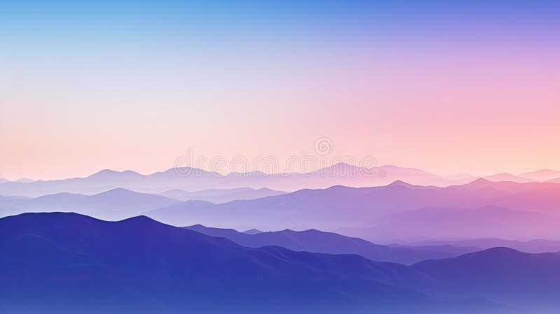 Mountain Gradient Blue Purple Stock Illustration - Illustration of soft ...