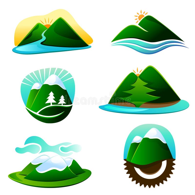 Mountain graphic elements stock vector. Illustration of coast - 12447432