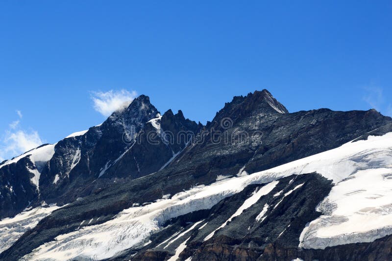 Mountain Grossglockner Panorama in Glockner Group, Austria Stock Photo - Image of holiday ...