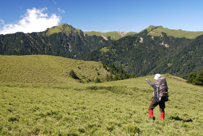 Mountain guide stock image. Image of hill, backpacker - 13476425