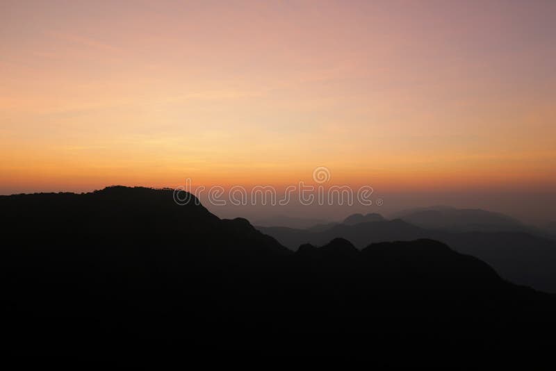 Mountain from the Highest Point of the Sunset View Stock Image - Image ...