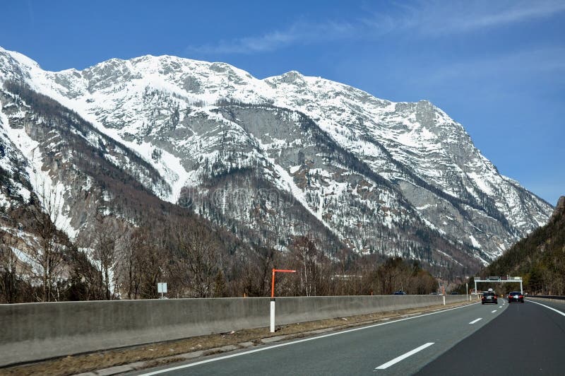 Mountain Highway in the Austrian Alps Stock Image - Image of ridge ...