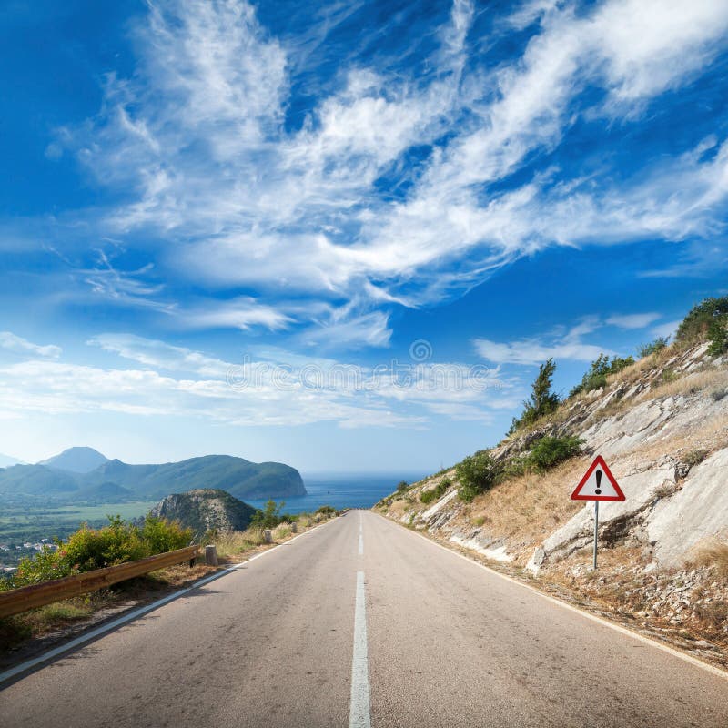 Mountain Highway Perspective with Dramatic Sky Stock Image - Image of ...
