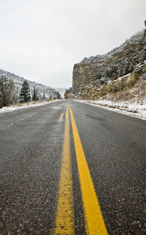 Mountain Highway in Winter stock photo. Image of empty - 7698942