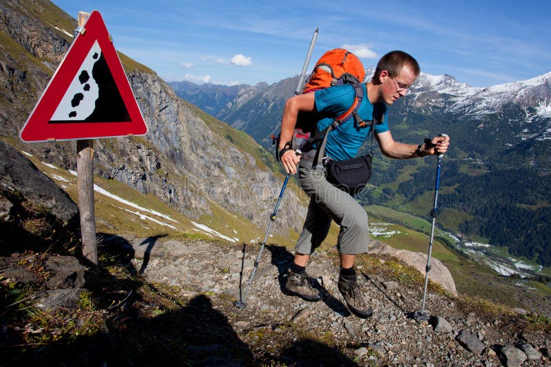 Mountain hiking stock photo. Image of active, dangerous - 21531190 Mountain hiking stock photo. Image of active, dangerous - 21531190