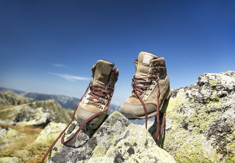 Mountain Hiking Boots stock photo. Image of boot, mountain - 59681488