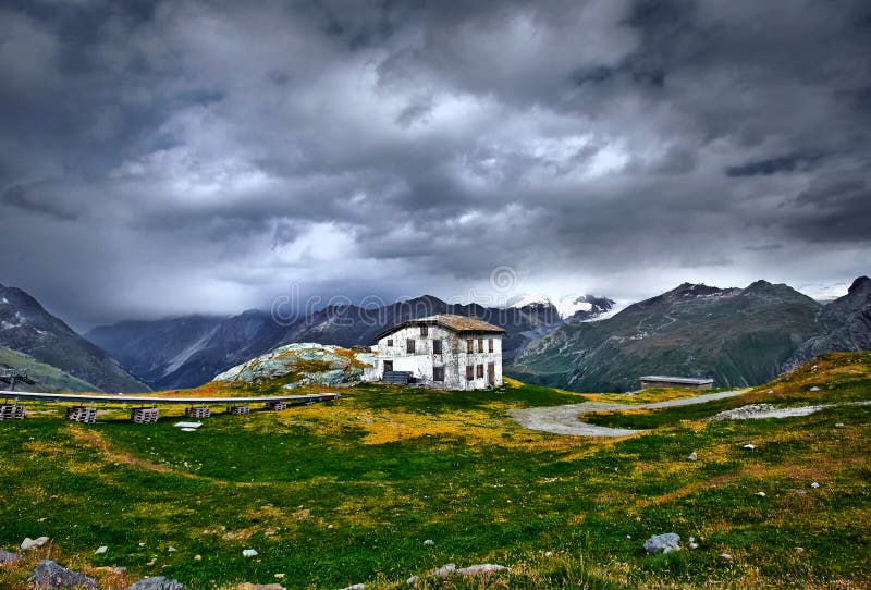 Mountain Hut Refuge stock image. Image of cabin, nature - 44200141