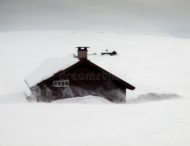 Mountain Huts in Snow Storm Stock Photo - Image of cold, refuge: 39096162