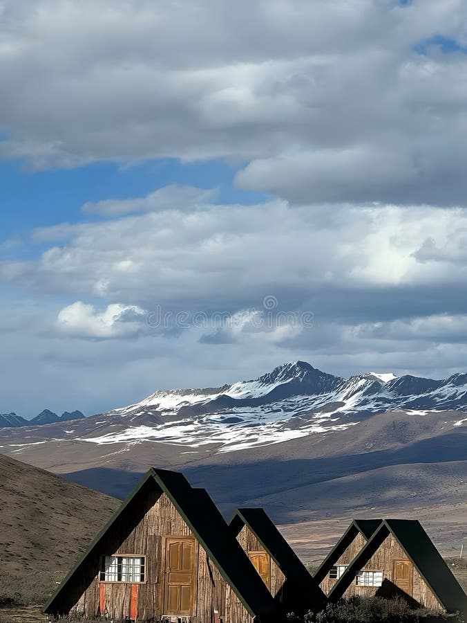 Mountain huts view stock photo. Image of mountain, highland - 336321390
