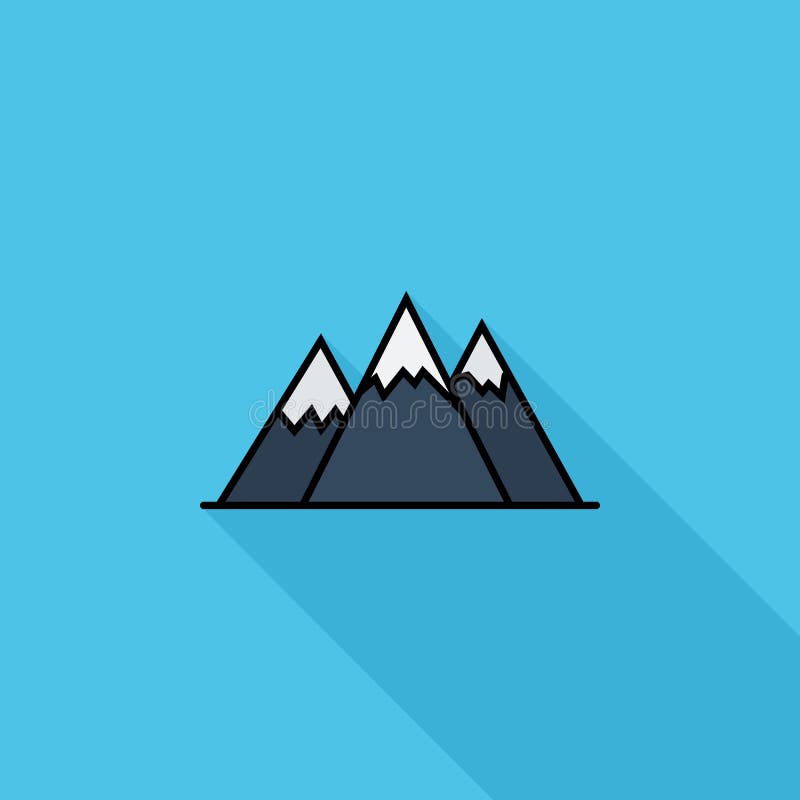 Mountain icon stock vector. Illustration of peak, line - 97931838