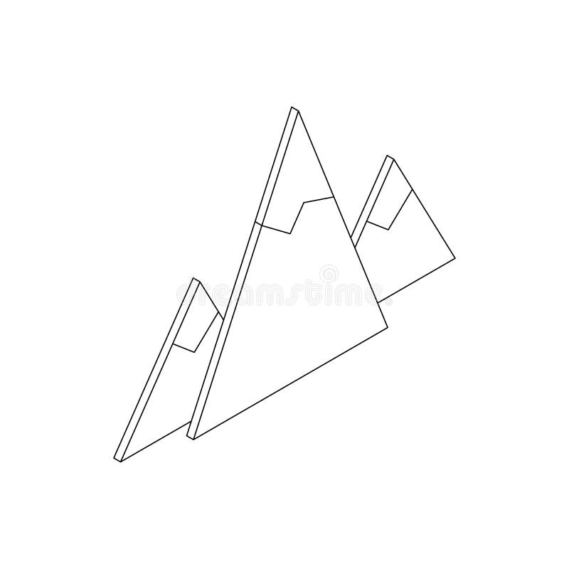 Mountain Icon, Isometric 3d Style Stock Illustration - Illustration of ...