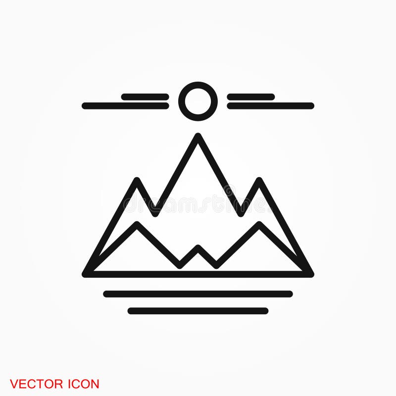 Mountain Icon Logo, Illustration, Sign Symbol for Design Stock ...