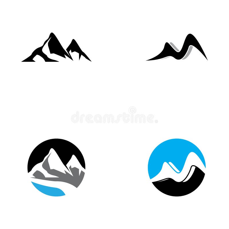 Mountain Icon and Symbol Template Vector Stock Vector - Illustration of ...