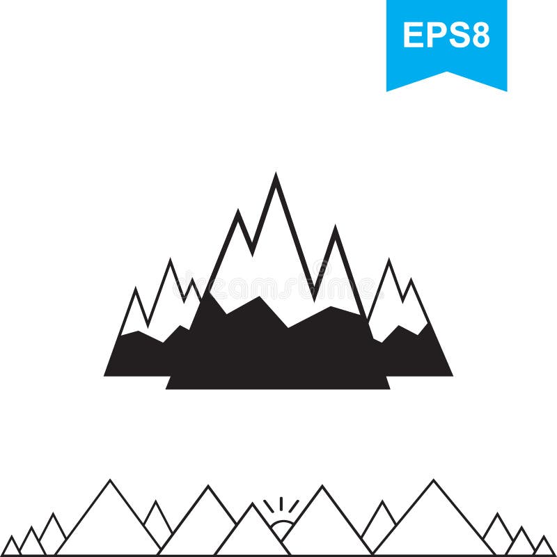 Mountain Icons Isolated stock vector. Illustration of nature - 93743005