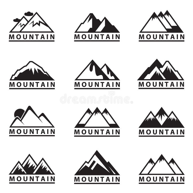 Mountain icons set stock vector. Illustration of mountain - 52823878