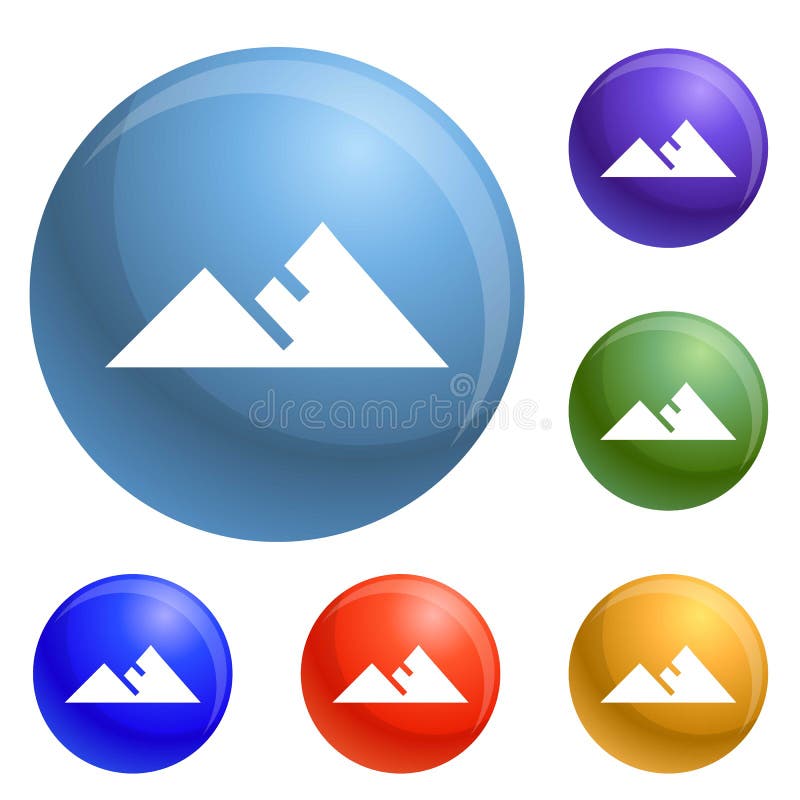 Mountain icons set vector stock vector. Illustration of mountain ...