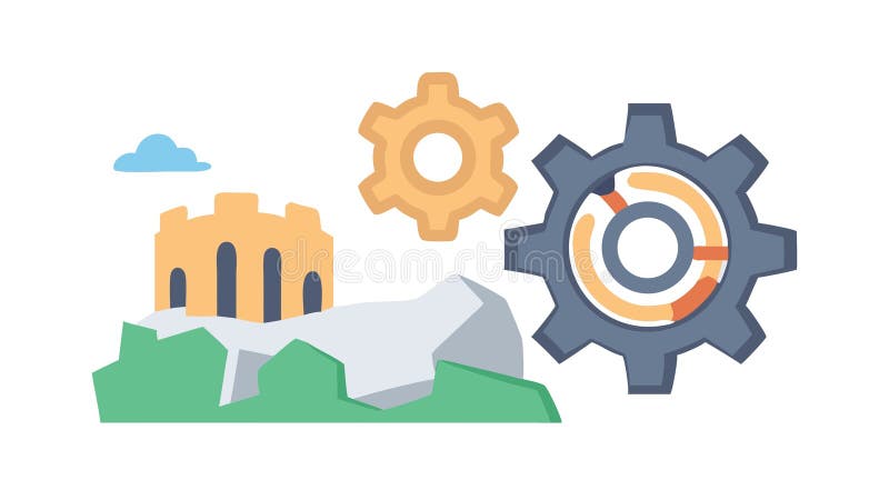 Mountain Industry Icon for Resource Extraction and Processing, Vector ...