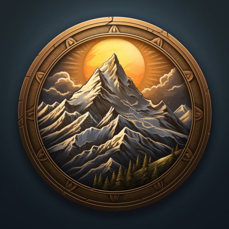 A Mountain Inspired Ridge Badge Logo Stock Illustration - Illustration ...