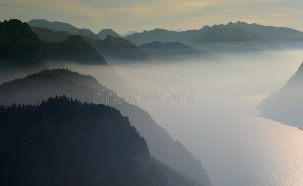 Mountain inversion stock image. Image of mist, edge, smog - 7243759