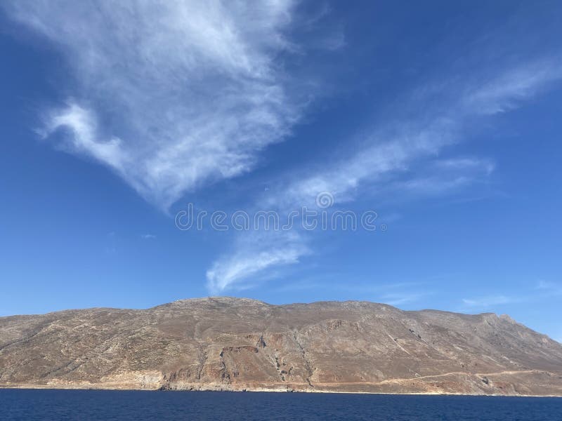 A Mountain on an Island Around the Blue Ocean Stock Image - Image of ...