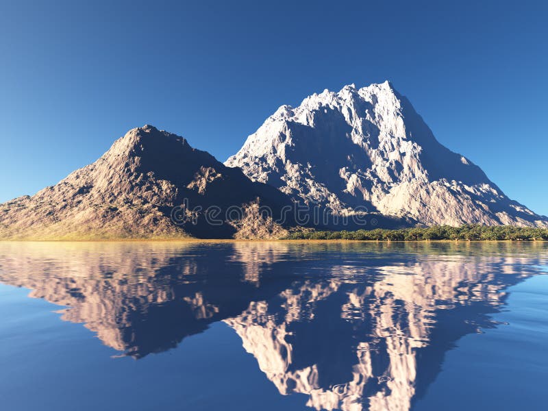 Mountain Island and the Ocean Stock Image - Image of nature, scenic ...