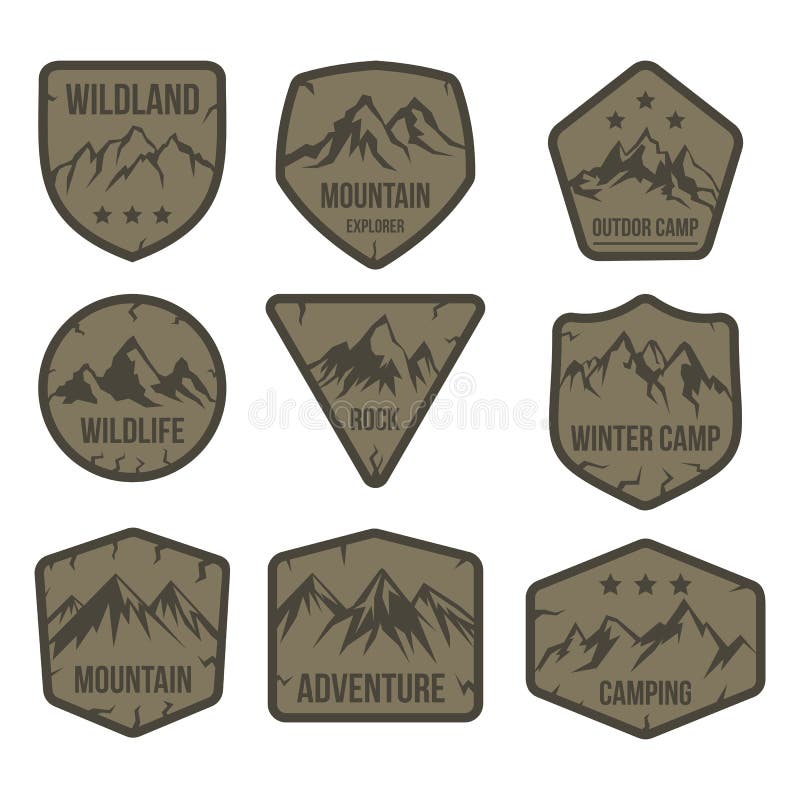 Mountain Labels in Vintage Style Stock Vector - Illustration of ...
