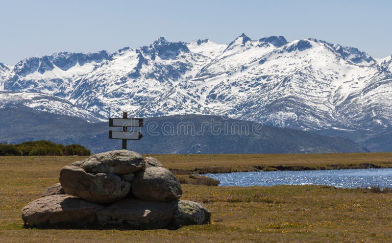 Mountain Lagoon with View at the Bottom of a Snow-capped Mountain Range ...