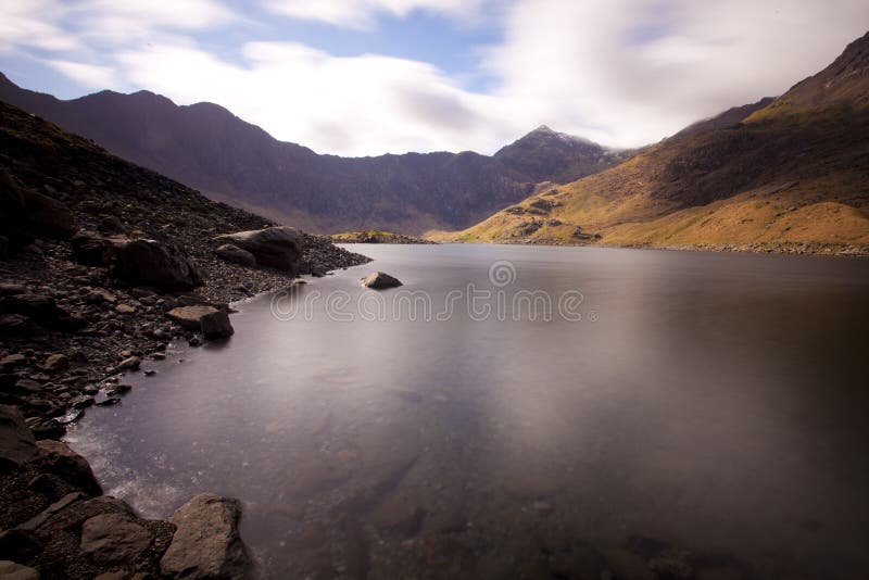 Mountain lake stock image. Image of natural, blue, cliff - 23966655