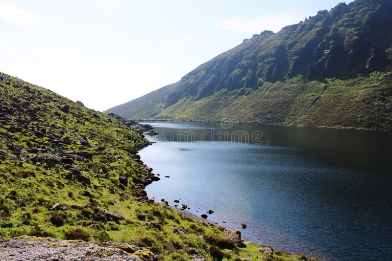 Mountain Lake Below Cliff Face Stock Image - Image of mountain, face ...