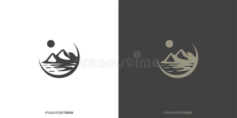 Mountain Lake Logo Design. Mountain Wave Lake with Minimalist Style ...