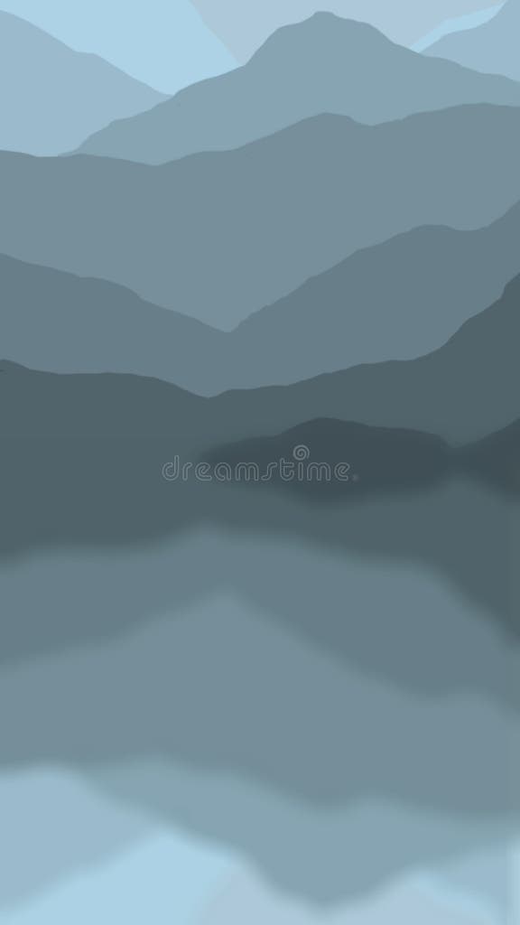 Mountain lake draw stock illustration. Illustration of draw - 236086164