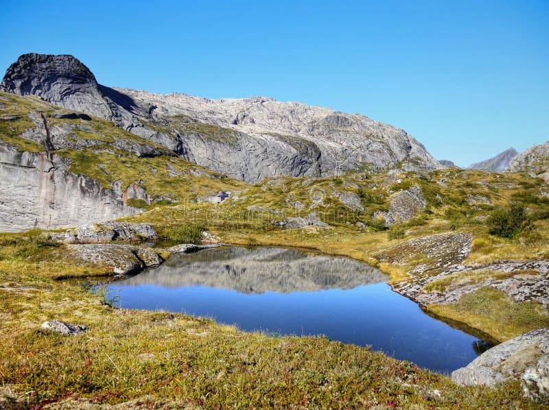 Mountain Lake, Hiking Trails, Norway Stock Image - Image of reflection ...
