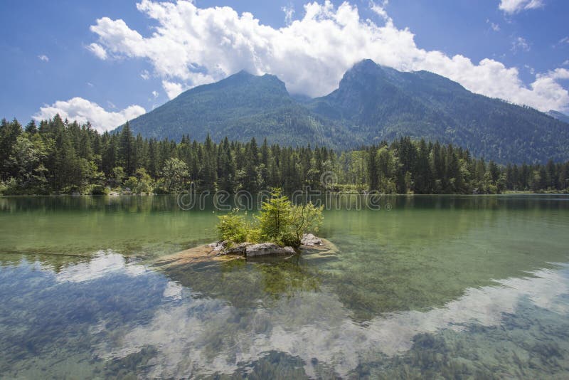 Hintersee Lake in Austrian Alps, Europe. Stock Image - Image of ...