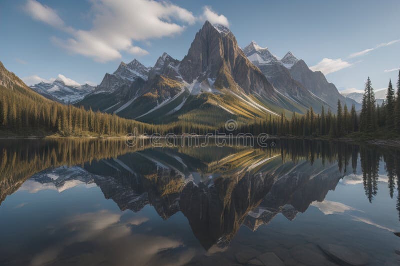 Mountain Lake with Reflection. Generative Ai Stock Illustration ...
