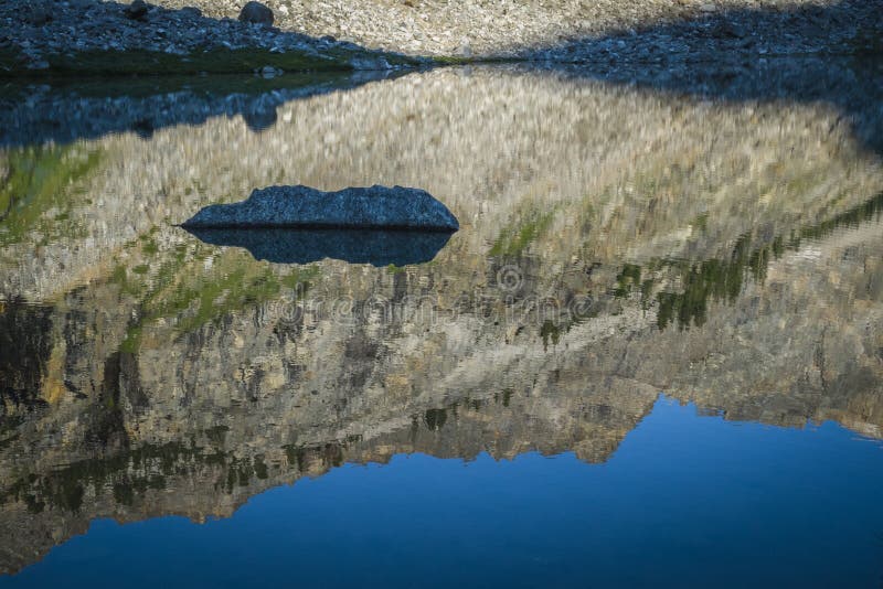 Mountain Lake with Rocks and Reflections Stock Photo - Image of granite ...
