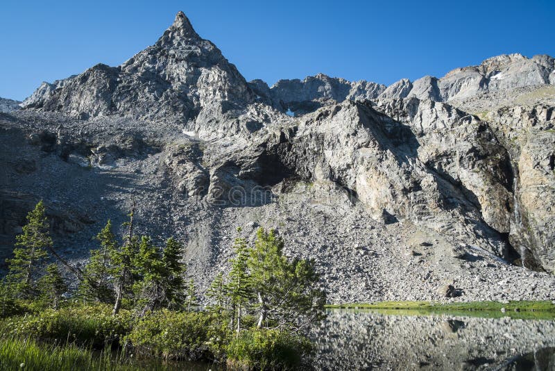 Mountain Lake with Rocks and Reflections Stock Photo - Image of granite ...