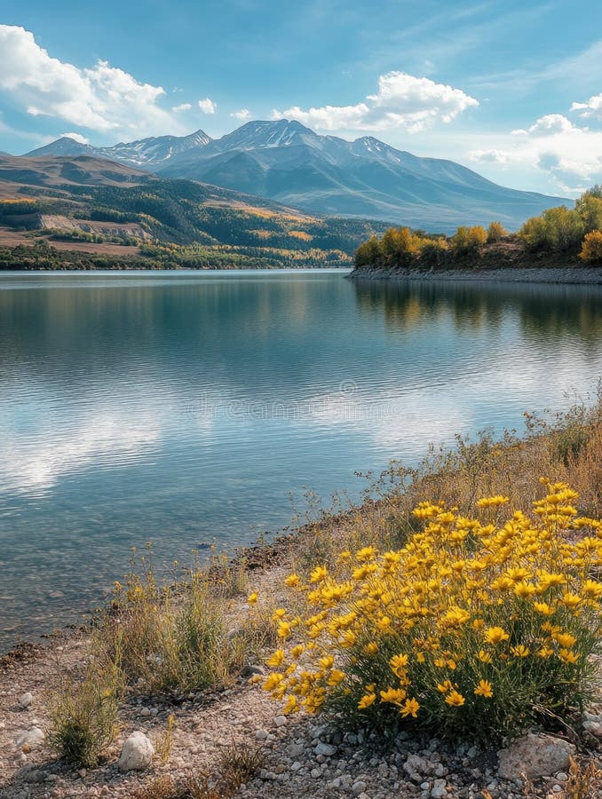 Mountain lake scenery stock photo. Image of scenery - 379434558