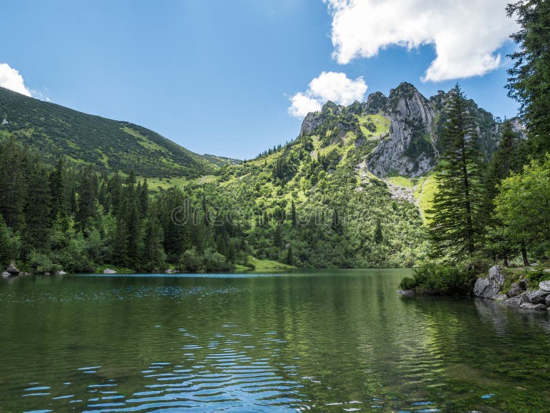 The Mountain Lake Soinsee in Tyrol, Bavaria Stock Image - Image of ...
