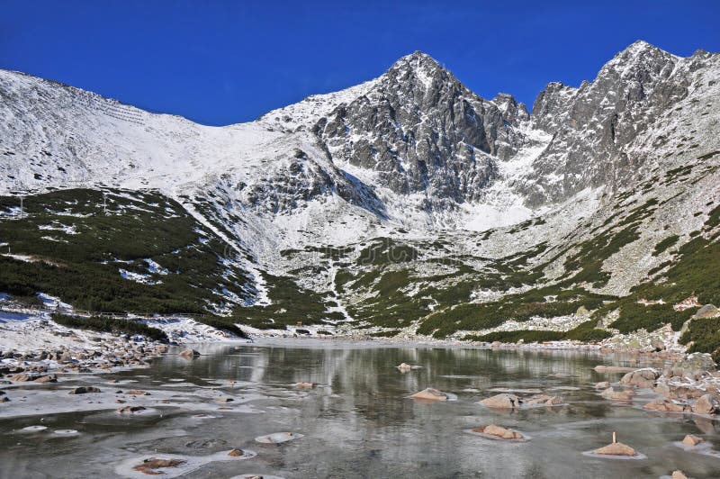 Mountain Lake stock photo. Image of tatra, water, snow - 36059364