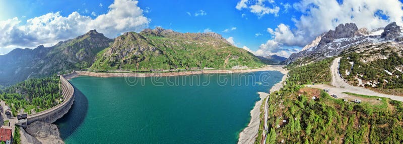 Mountain Lake View from Above, Panorama Stock Photo - Image of peak ...