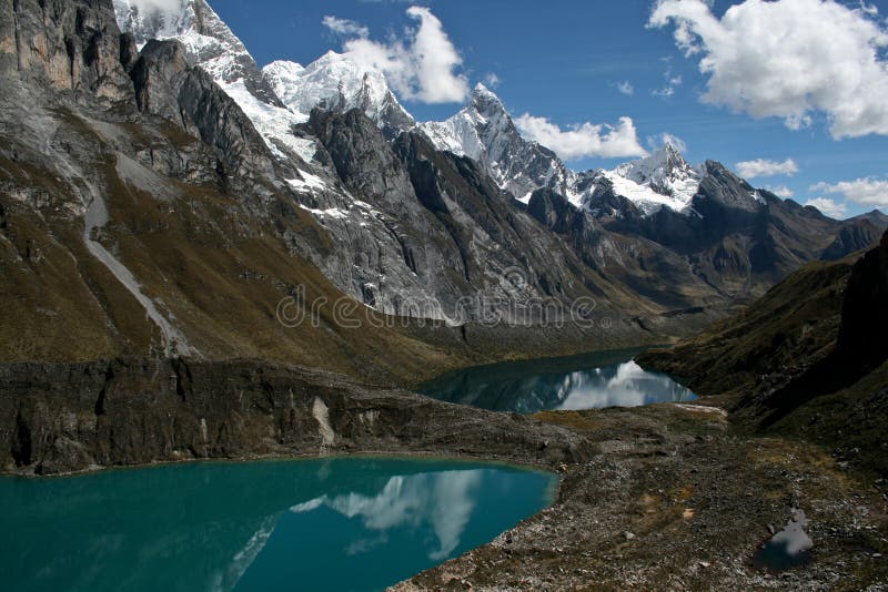 Huayhuash Lakes, Peru stock image. Image of gorge, clear - 18626863