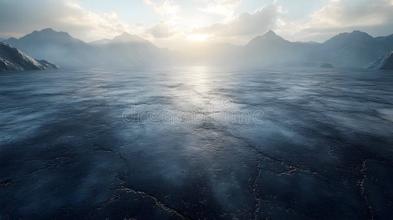 Mountain Landscape Background - 3D Render Stock Illustration ...