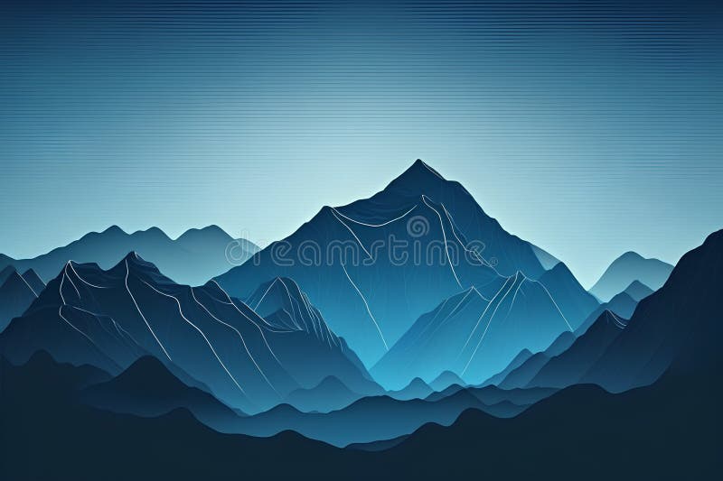 Mountain Landscape with Blue Mountains. Vector Illustration. Eps 10 ...