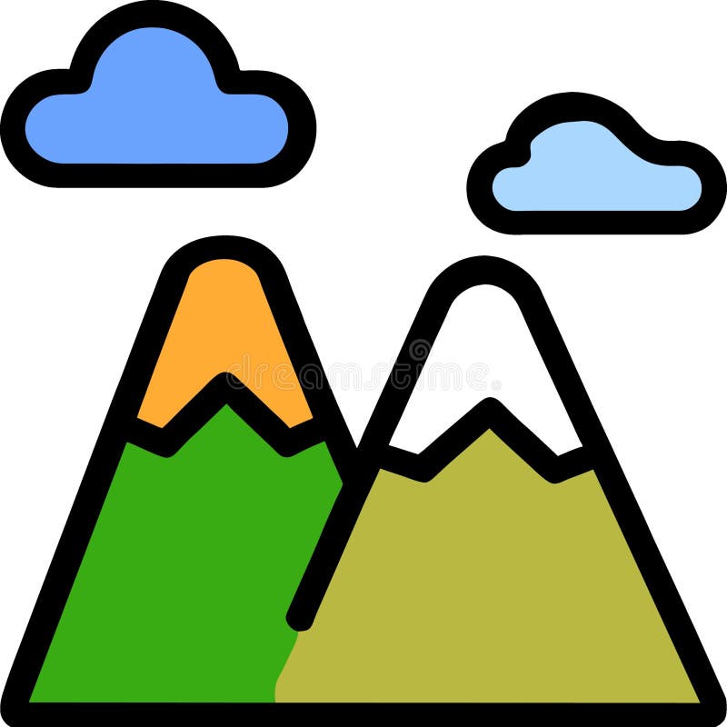 Mountain Landscape Cartoon. Simple Illustration Stock Illustration ...