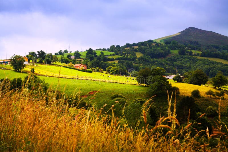 Mountain Landscape in Cloudy Day. Asturia Stock Photo - Image of ...