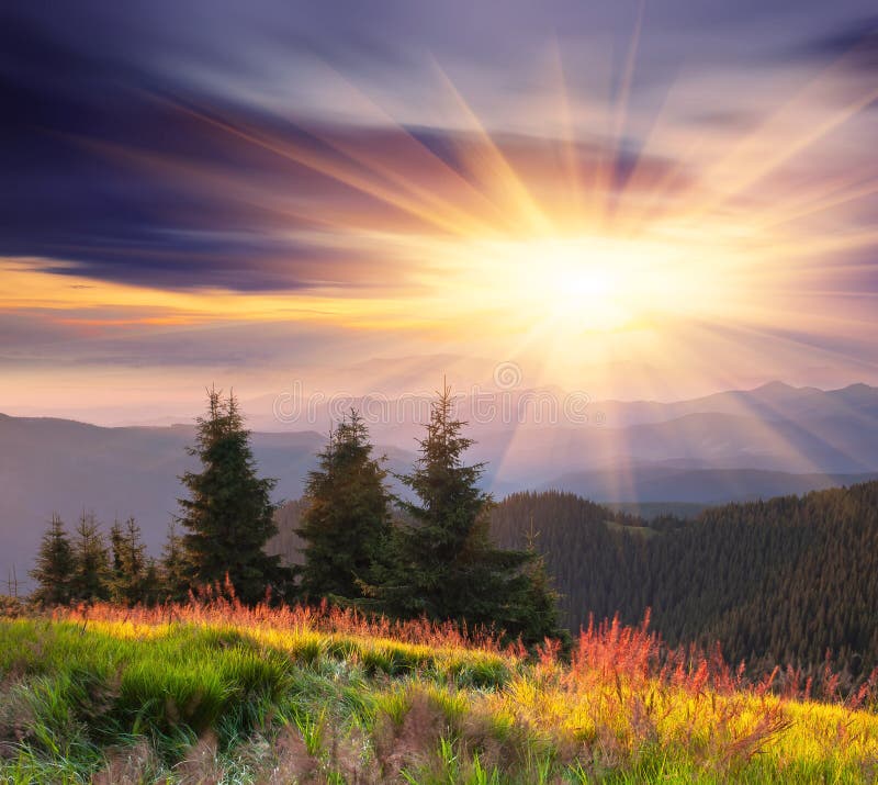 Mountain Landscape with Cloudy Sky Stock Photo - Image of ecology, land ...