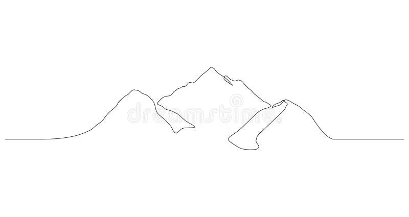 Continuous Line Drawing Mountains Stock Illustrations – 332 Continuous ...