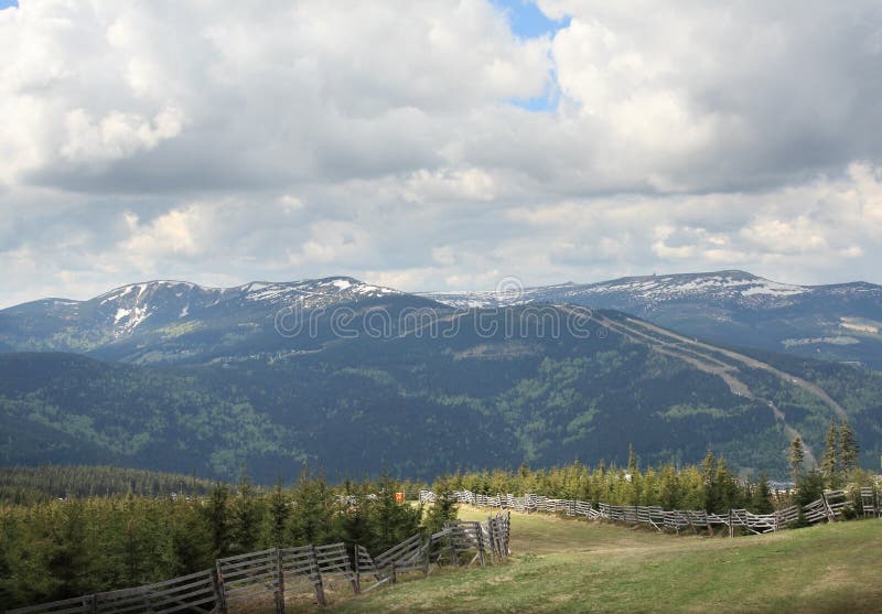 A Mountain Landscape in Early Spring Stock Image - Image of mountains ...