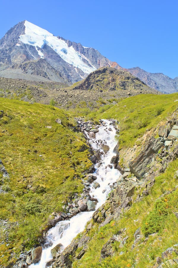 Mountain Landscape with Fast River Stock Image - Image of river, meadow ...