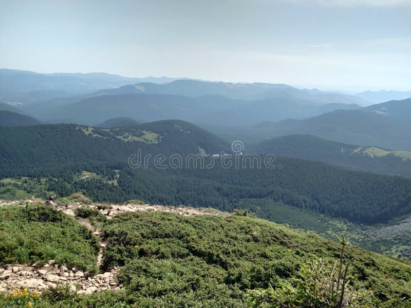 Mountain Landscape and Forest Horizontal Color Photo Stock Image ...